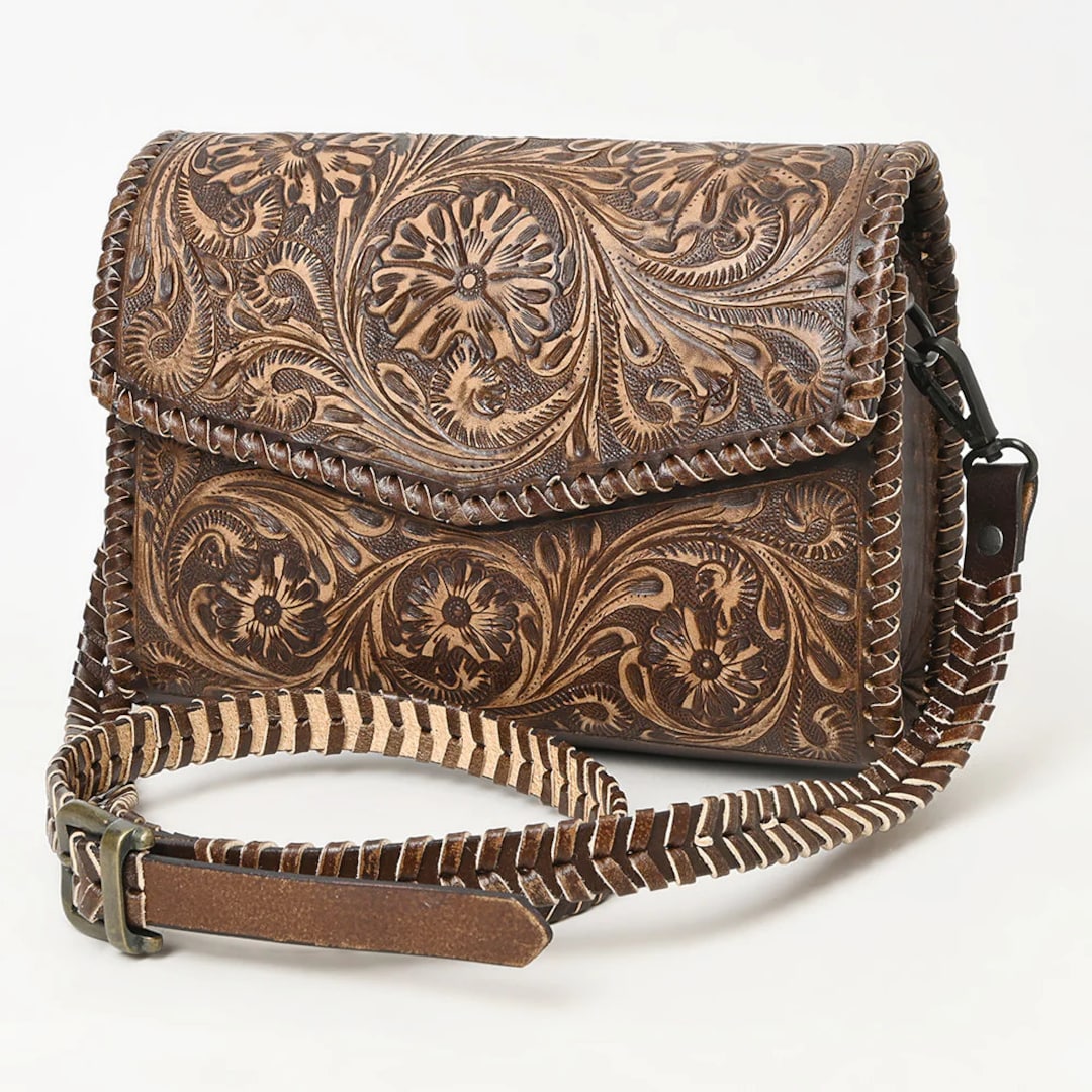 Hand Tooled Leather Crossbody Purse, Western Purse, Western Tote Bag ...