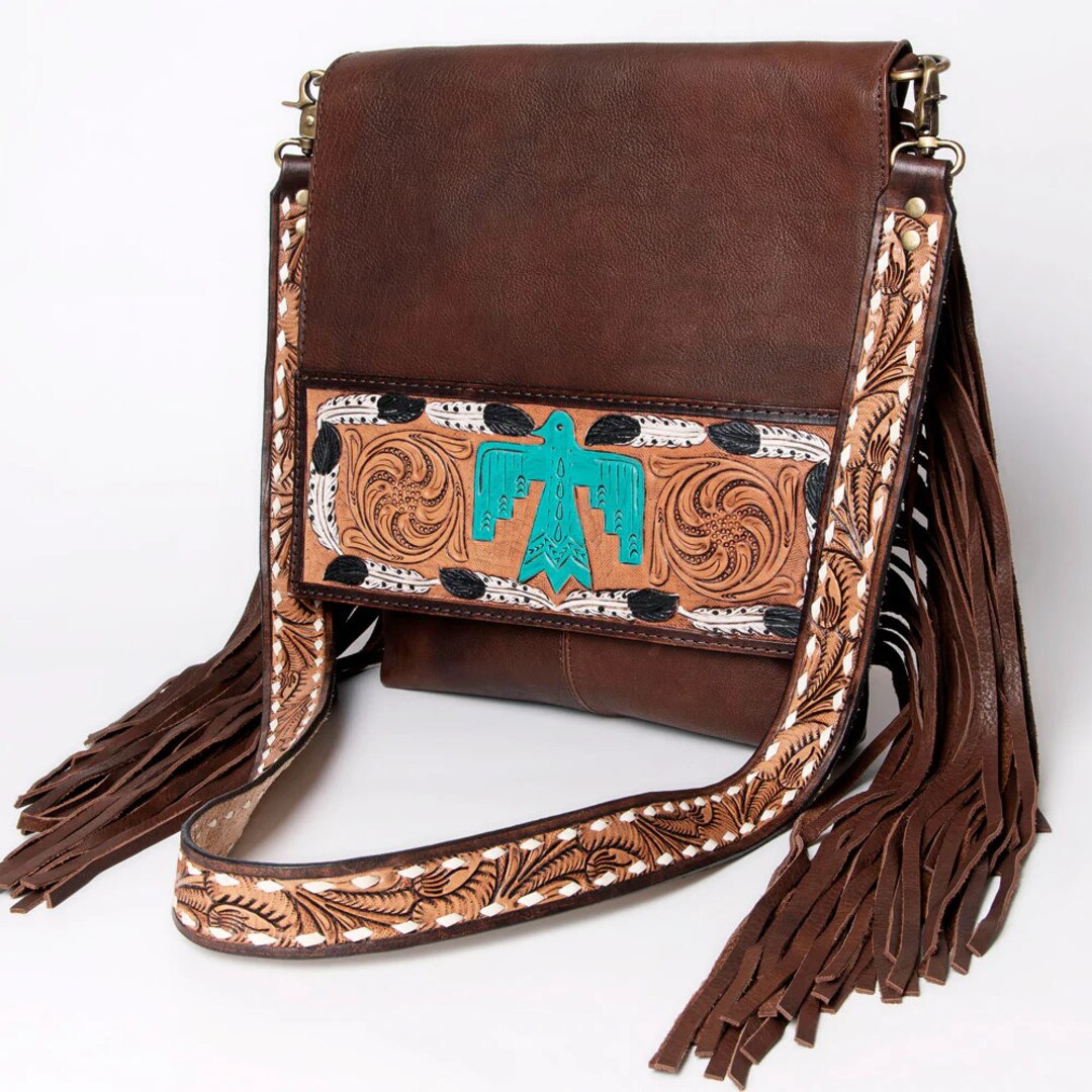 Leather Purse, Western Leather Crossbody Purse, Cowhide Hair on Purse ...