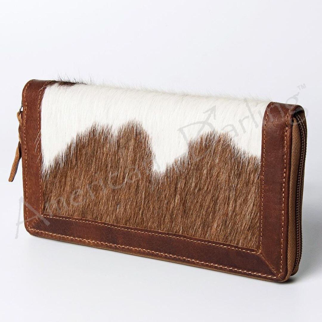 Hair on Hide Wallet, Western Hand Tooled Leather Wallet Purse, Leather ...