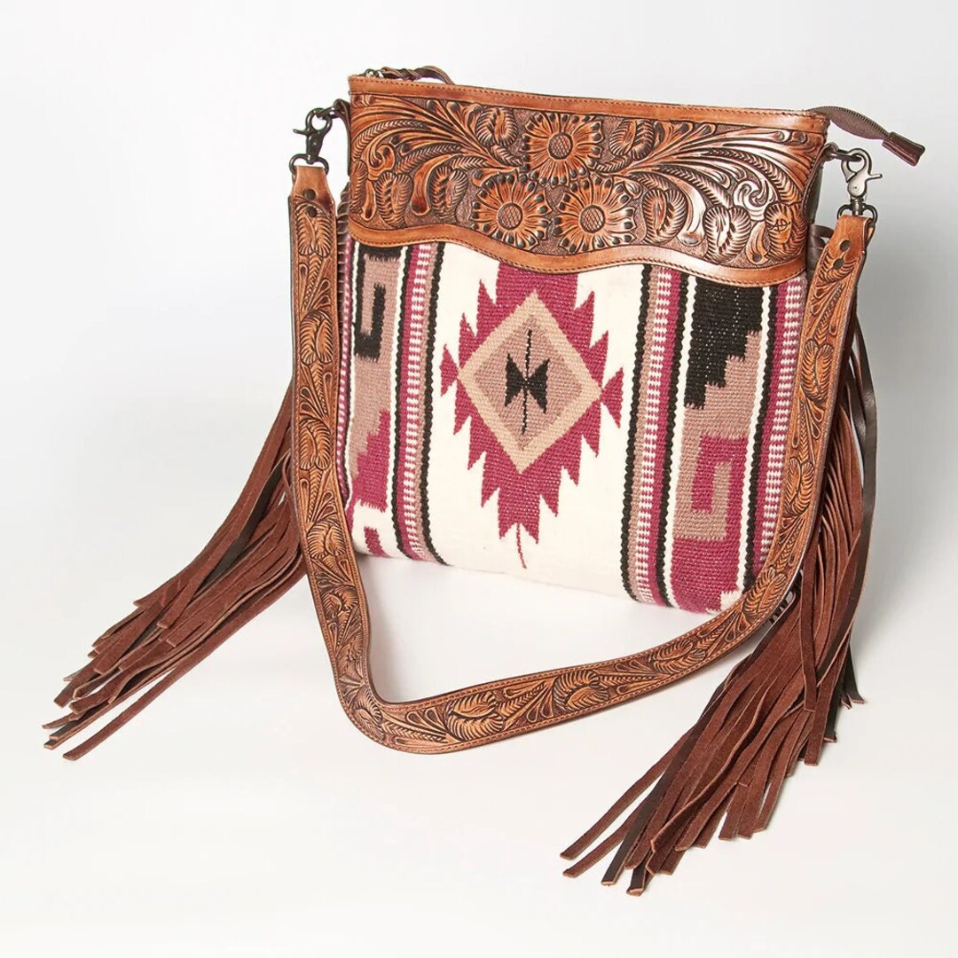 Western Hand Tooled Leather Purse Cowhide Purse Conceal - Etsy