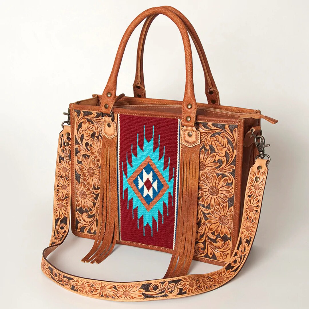 Western Purse, Hand Tooled Leather Purse, Hair on Purse, Cowhide Purse ...