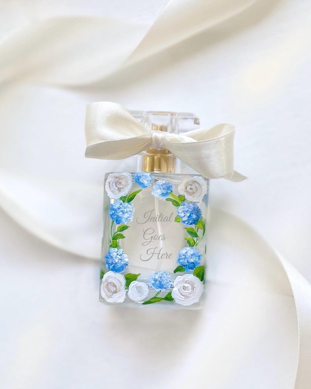 Hand Painted and Engraved Perfume Bottle, Custom Bridal Perfume Bottle ...