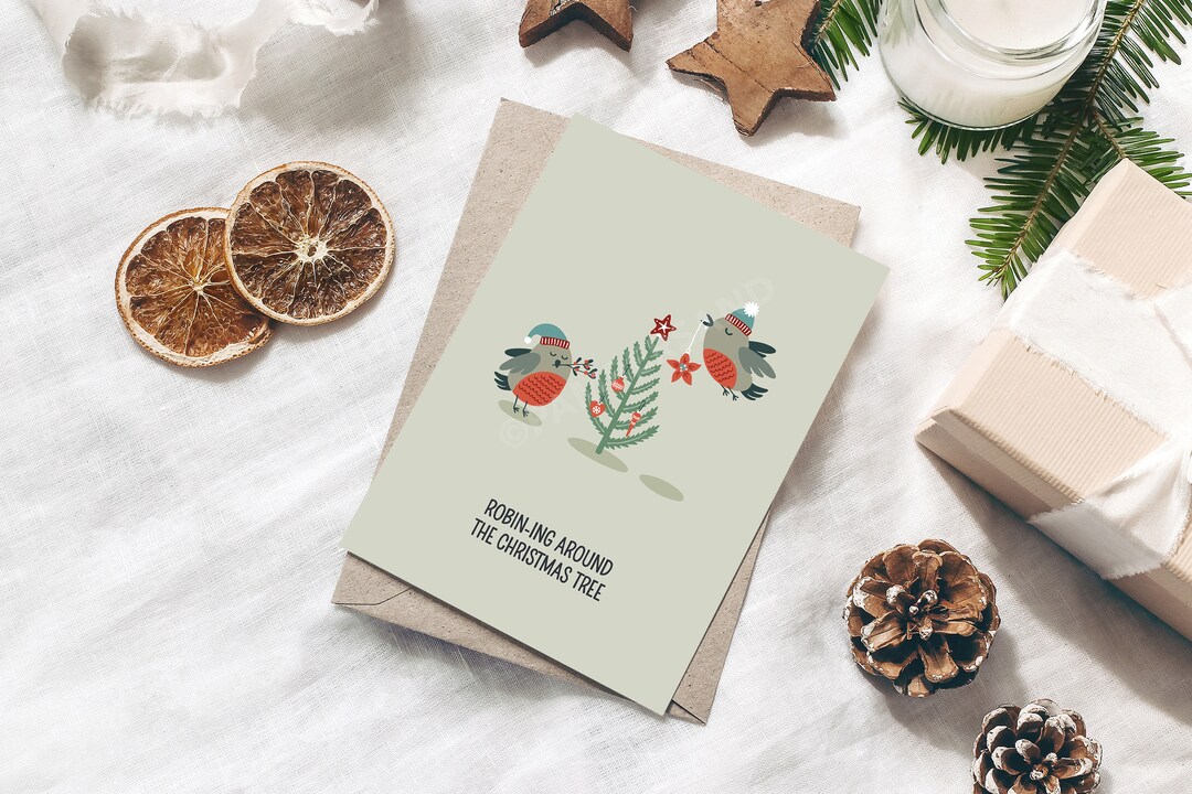 ROBIN | Pun Christmas Card | Kawaii Cards for Holidays | Punny, Funny ...