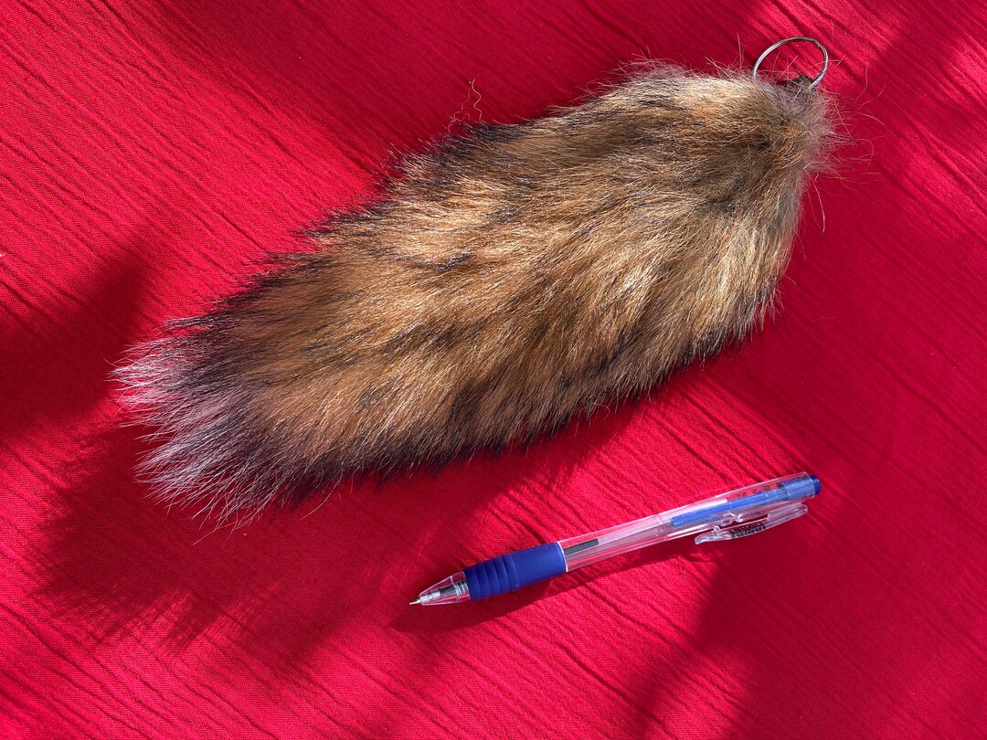 A Genuine Red Fox Tail Key Ring Belt Fob - Etsy