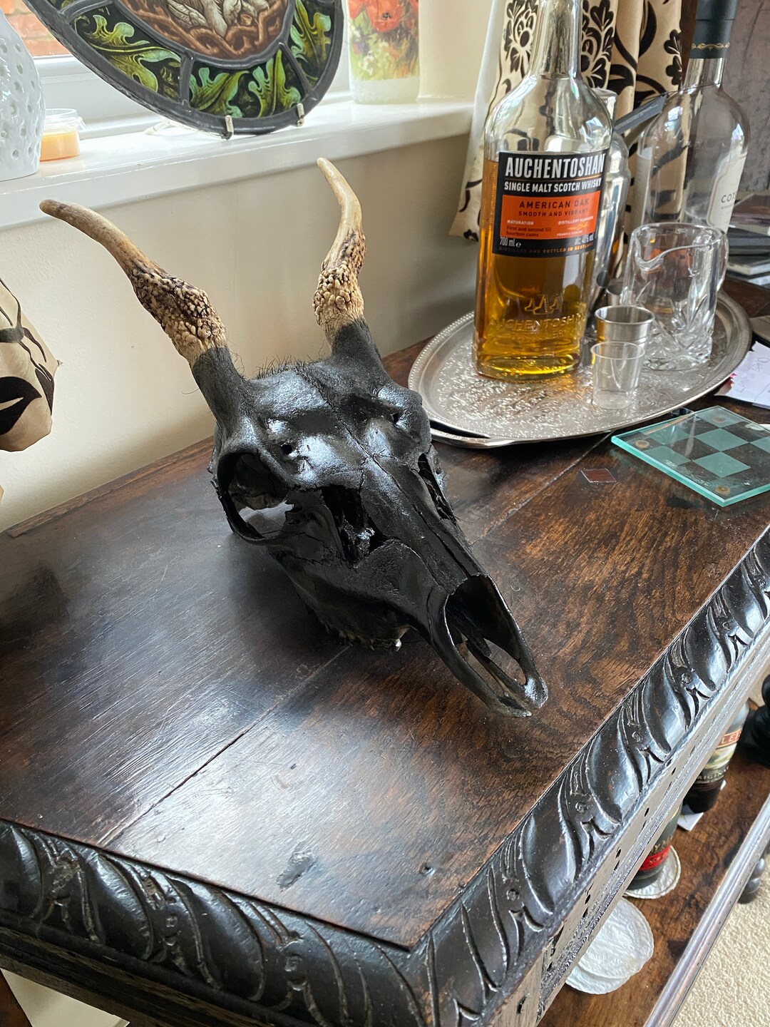 Black Fallow Deer Skull Antlers - Etsy
