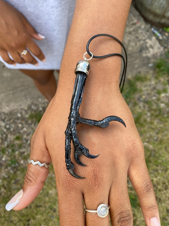 A Genuine Crow Foot on a Leather Necklace - Etsy