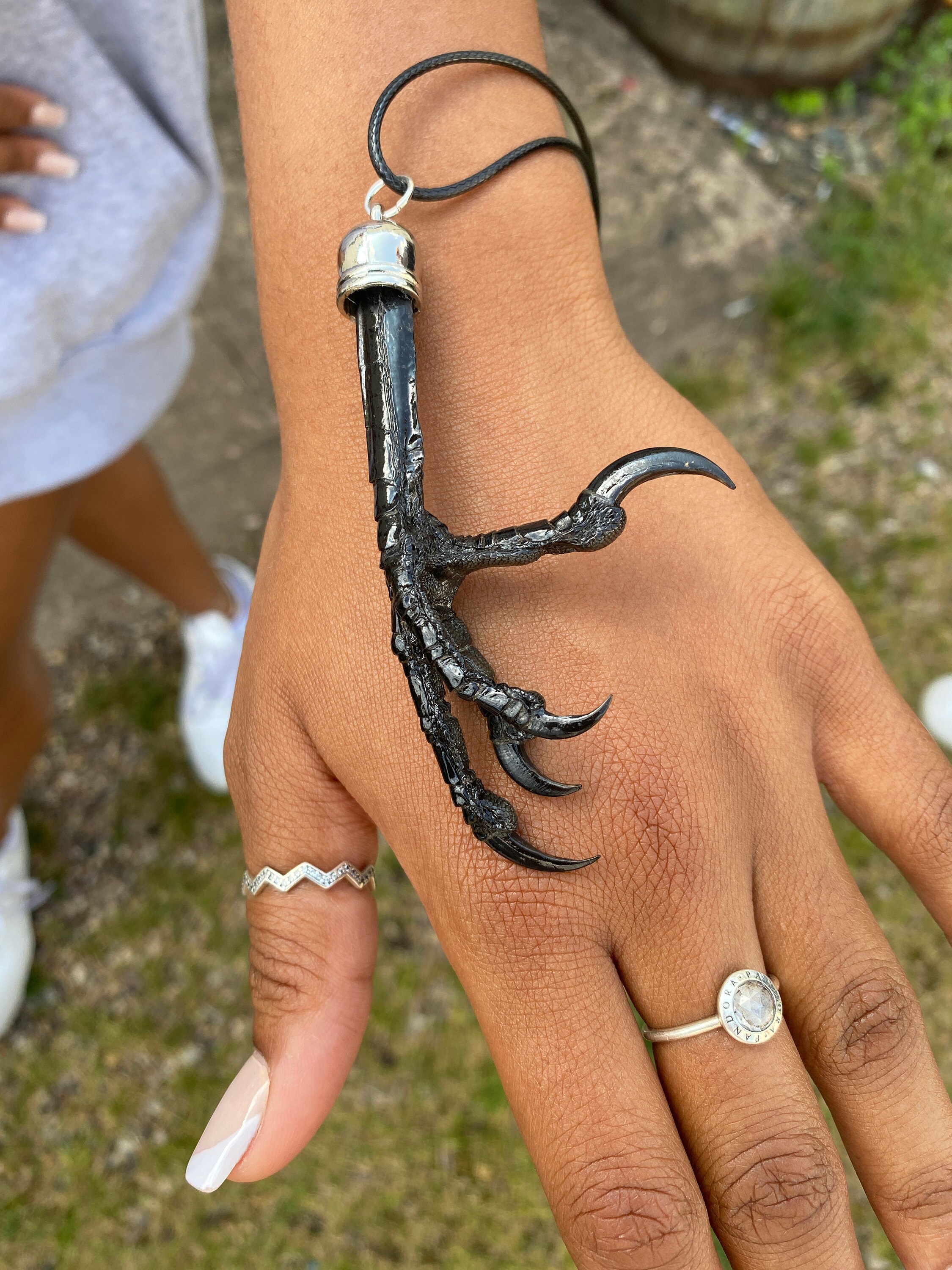 A Genuine Crow Foot on a Leather Necklace - Etsy UK