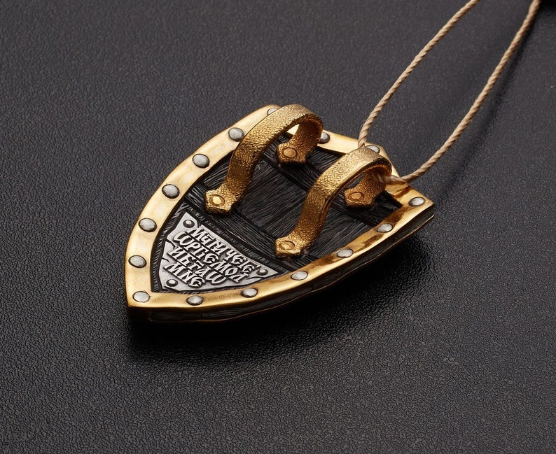 Handmade Saint George Shield Pendant: Orthodox Silver Gilding Icon - Etsy