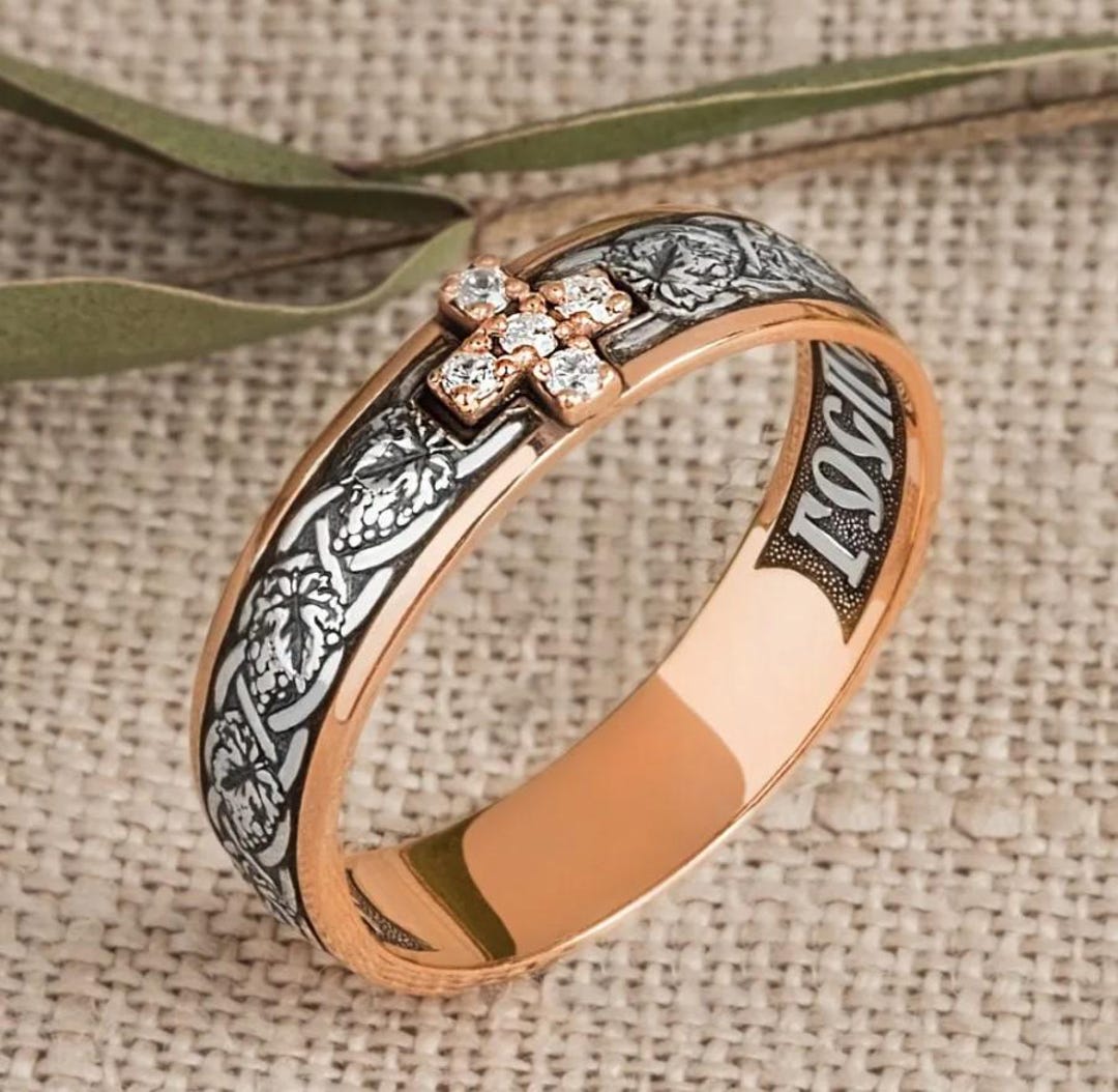 Traditional Orthodox Christian Ring "lord, Save and Protect Me" Silver ...