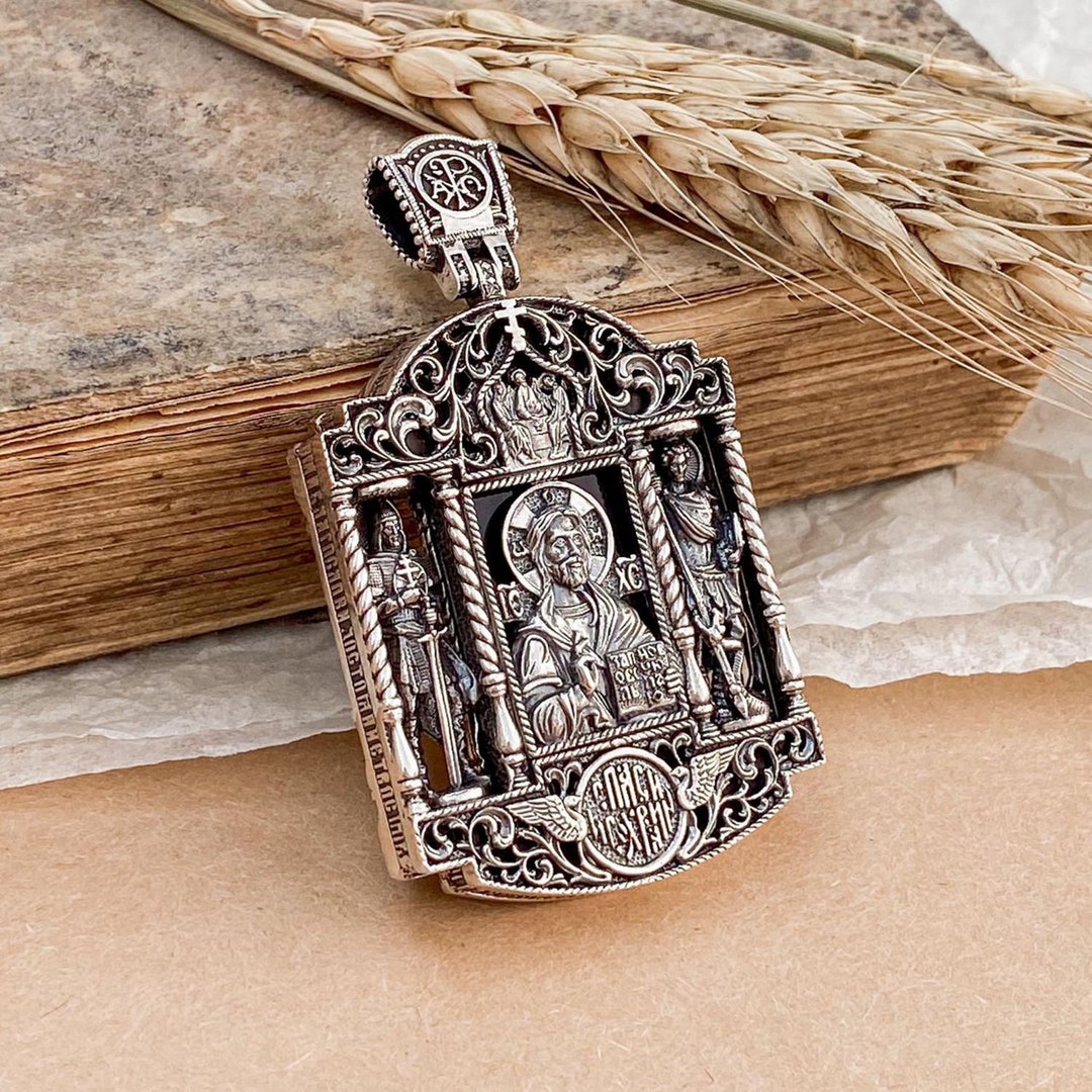 Handmade Sterling Silver Orthodox Icon Pendant: Holy Trinity, Alexander ...