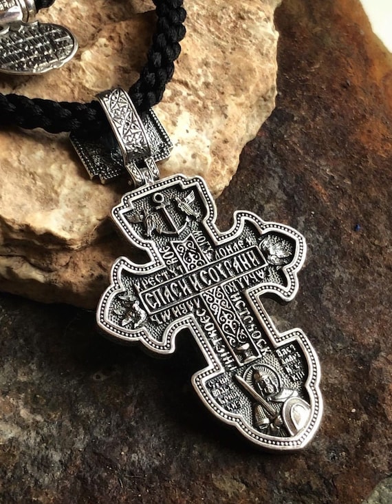 Cross Pendant Crucifixion of Christ Silver Byzantine Style - Etsy