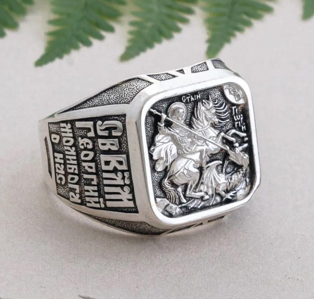 Silver 925 Handmade Greece Serbian Orthodox Saint George the Byzantine ...