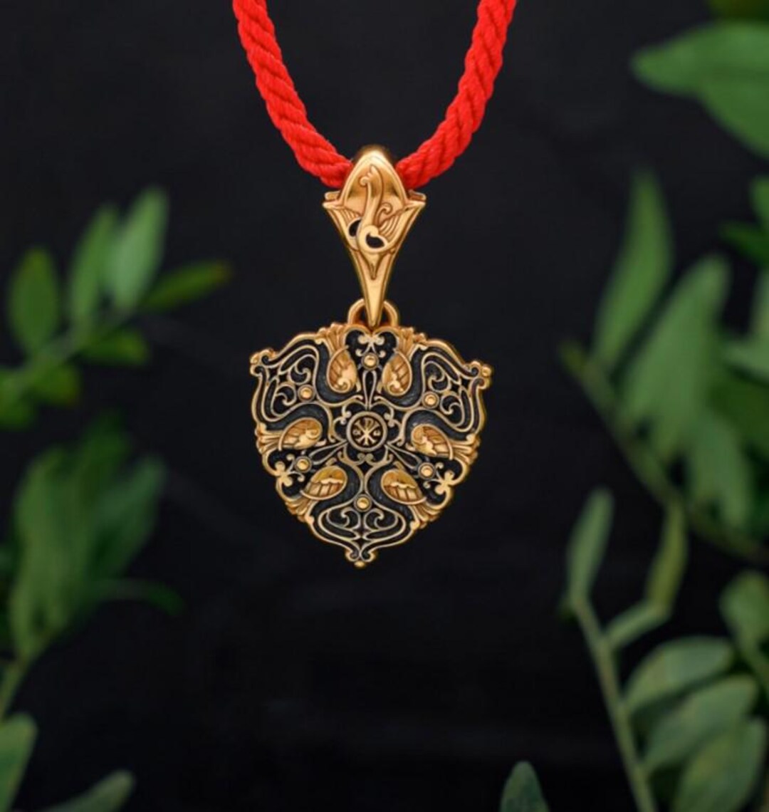 24K Gold Plated Silver Bird Pendant: Byzantine Orthodox Style - Etsy