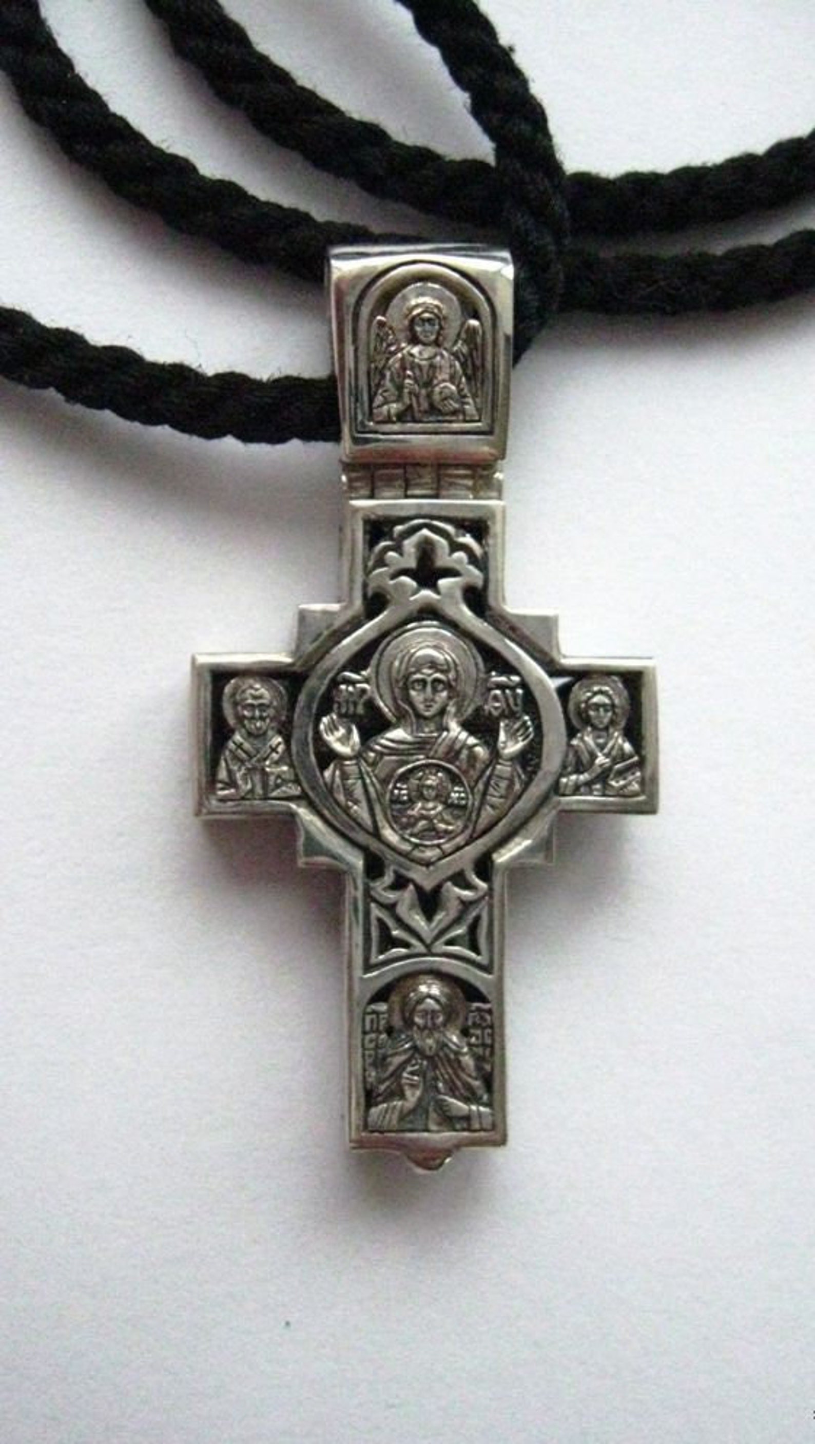 Orthodox Style Greek Ukrainian Silver Cross With a Hiding Place Under ...