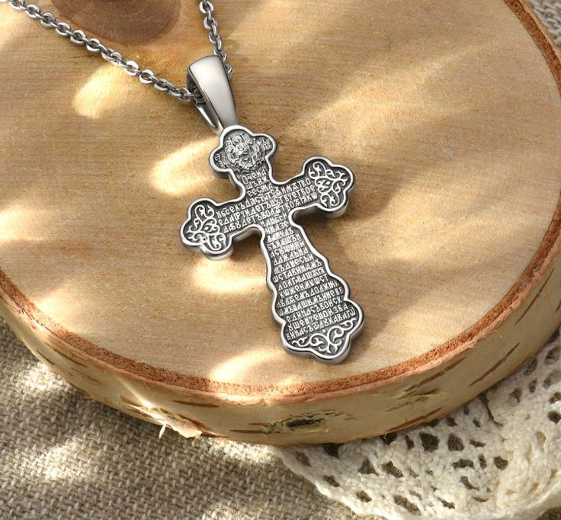Orthodox Platinum Plated Calvary - Mount Golgotha Christian Silver 925 ...