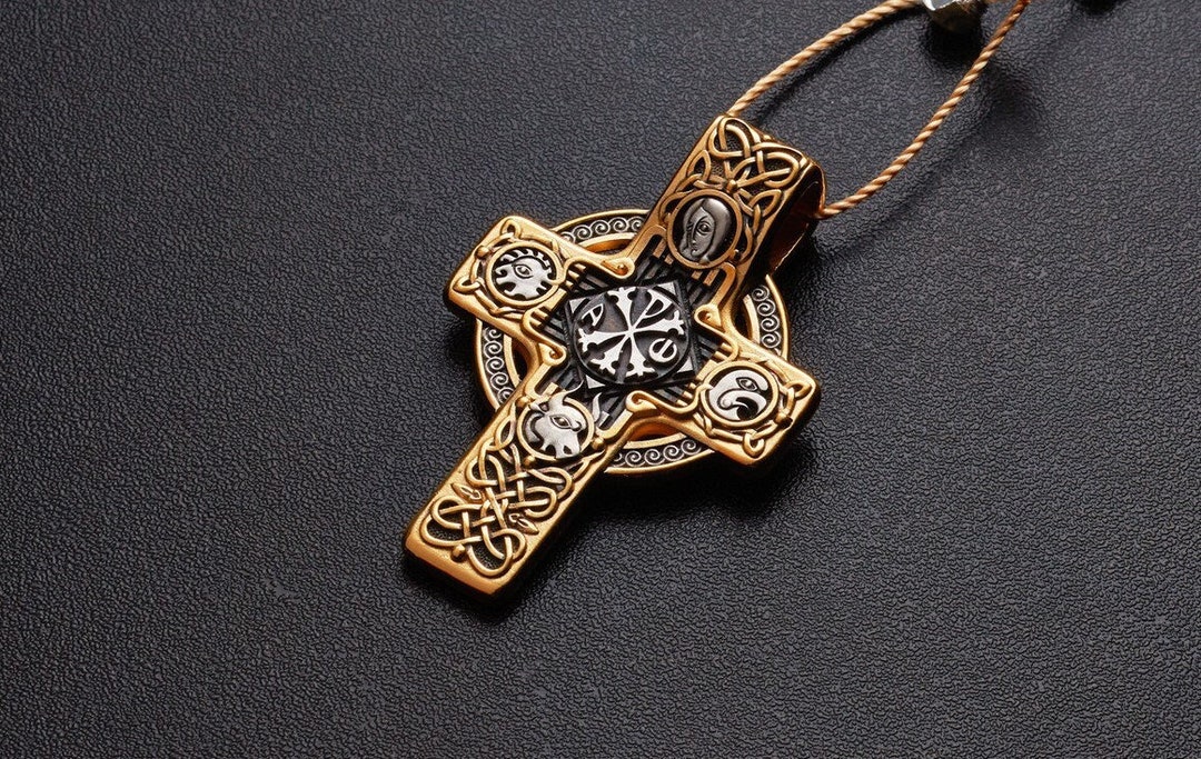 Orthodox Charisma Greece St. George Relics Silver Pendant Cross + 999 ...