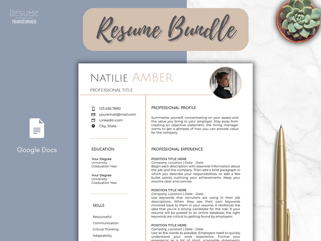 Google Docs Resume Slides, Resume Template Google Docs, Modern Resume ...