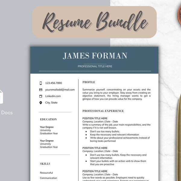Google Docs Resume Slides - Etsy
