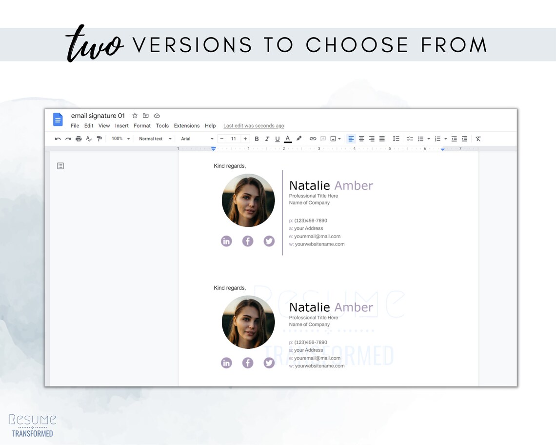 Gmail Email Signature Template. A Modern Email Signature - Etsy