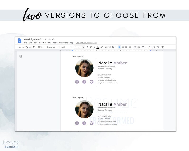 Gmail Email Signature Template. A Modern Email Signature Clickable ...