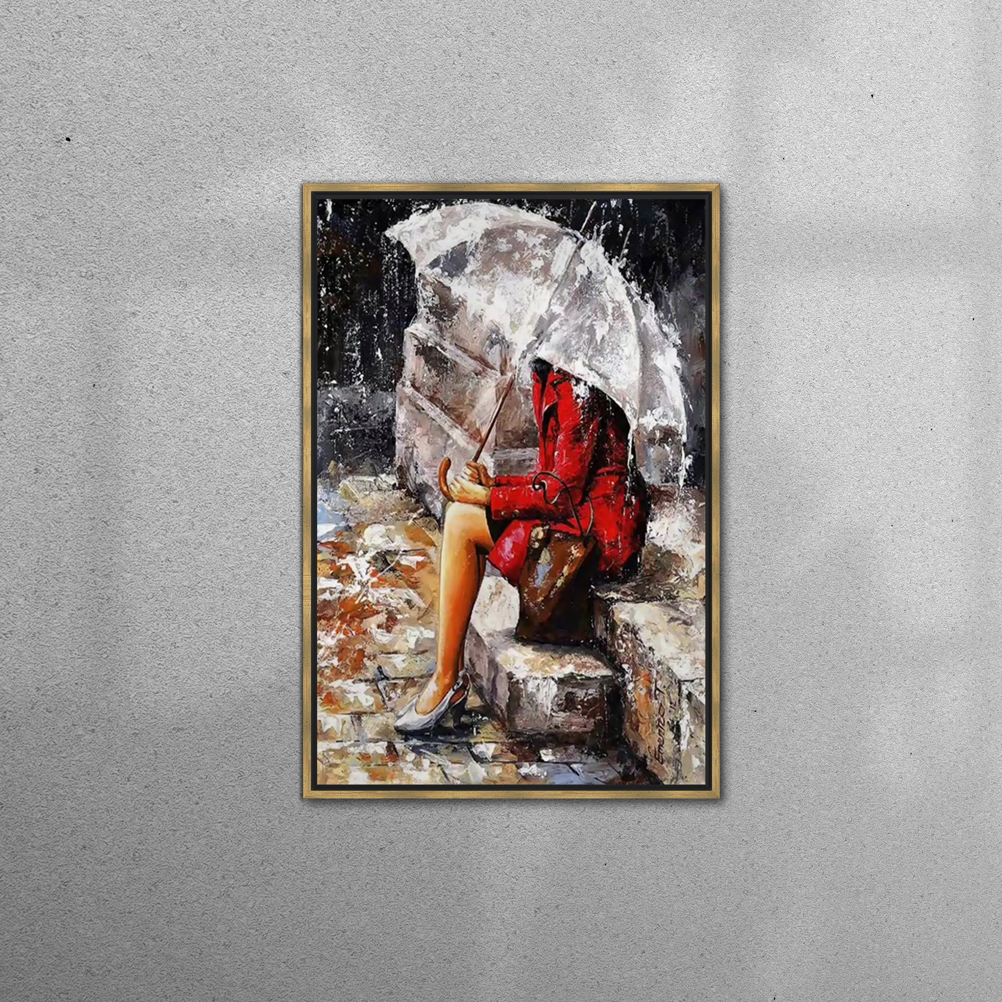 Woman Sitting In The Rain, Rainy Day Canvas sold by Redo Bureau | SKU 4442999 | Printerval Australia