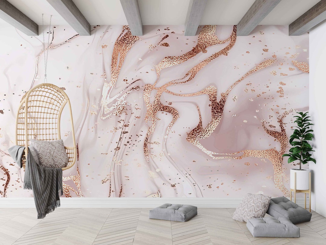 Modern Marble Wall Mural Marble Wall Mural Golden Marble - Etsy
