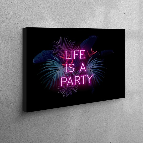 Neon Canvas Art - Etsy