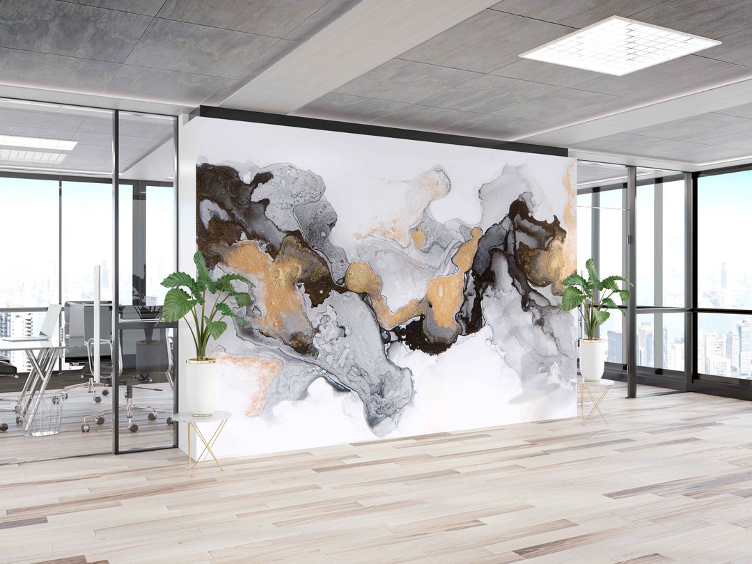Gray Marble Wall Poster Gold Marble Wall Poster Abstract - Etsy