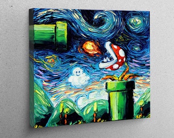 Mario Starry Night Canvas - Etsy