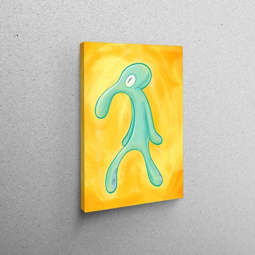 Squidward Painting Print Abstract Wall Art Squidward Canvas - Etsy