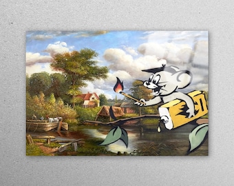 Banksy Jerry Glass - Etsy
