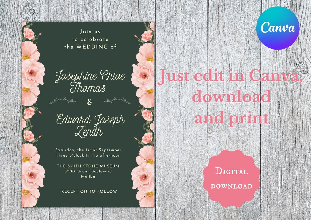 Dark Academia Wedding Invite, Whimsigoth Wedding, Fairycore Wedding ...
