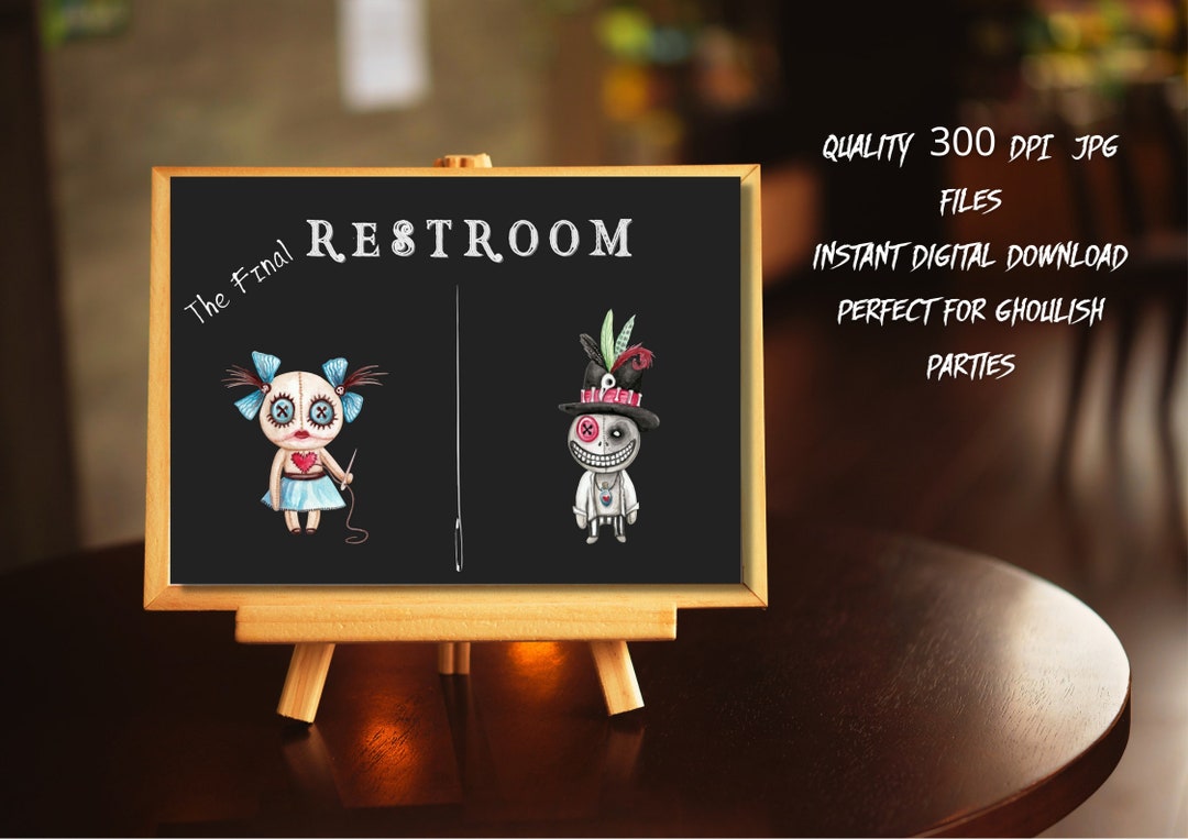 Whimsigoth Wall Art Restroom Sign, Horror Voodoo Sign, Goth Bathroom ...