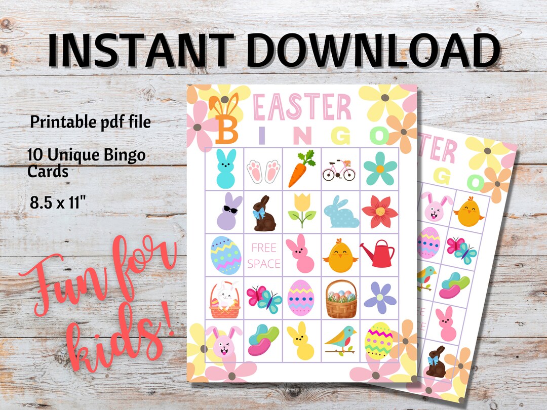 Easter BINGO Printable - Party Game - Letter Size - PDF - Instant ...