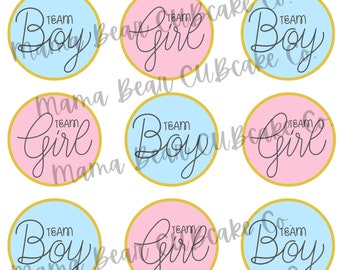 Printable Gender Reveal (pastel) Cupcake Toppers (digital Download) - Etsy