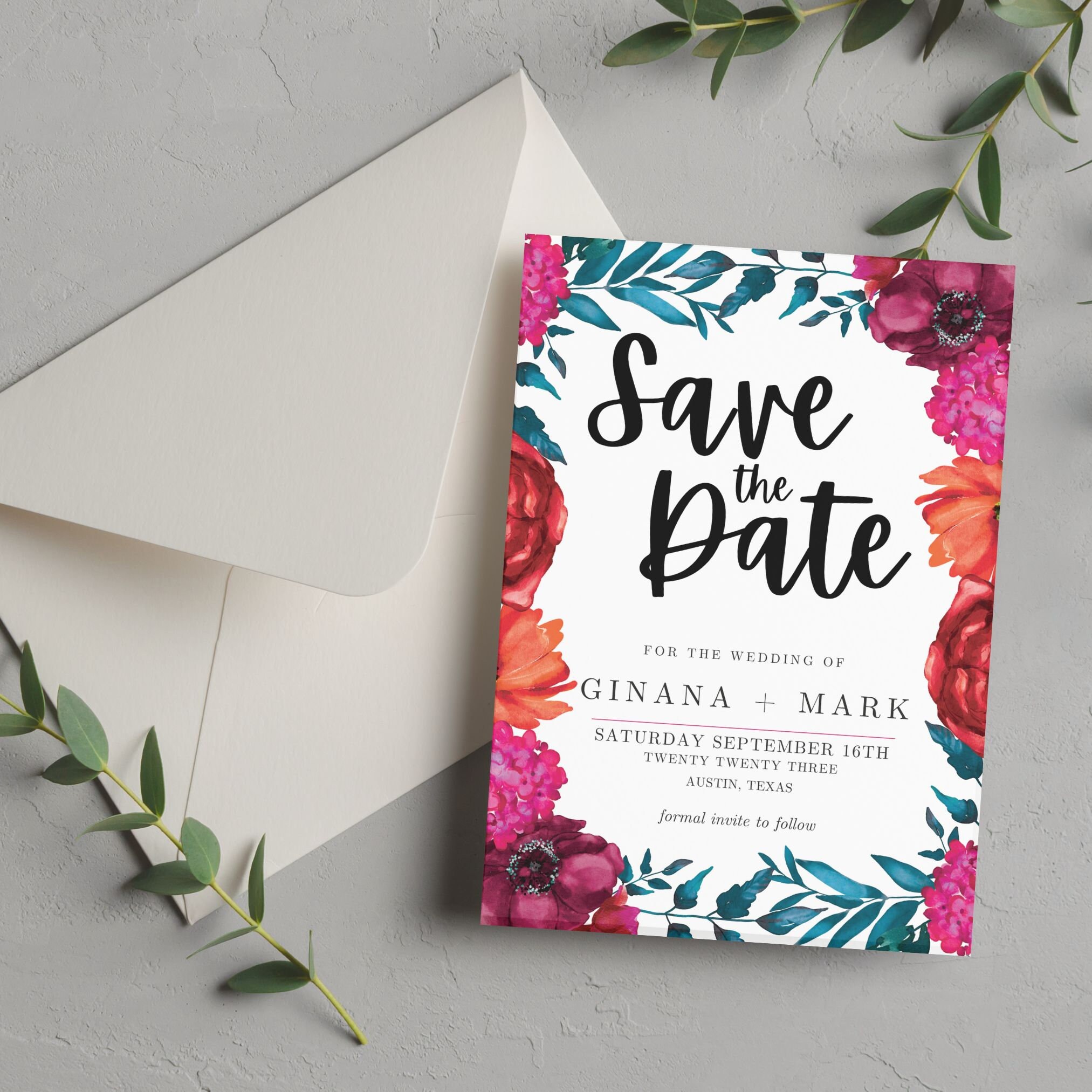 Modern Mexico Save the Date editable & Download - Etsy