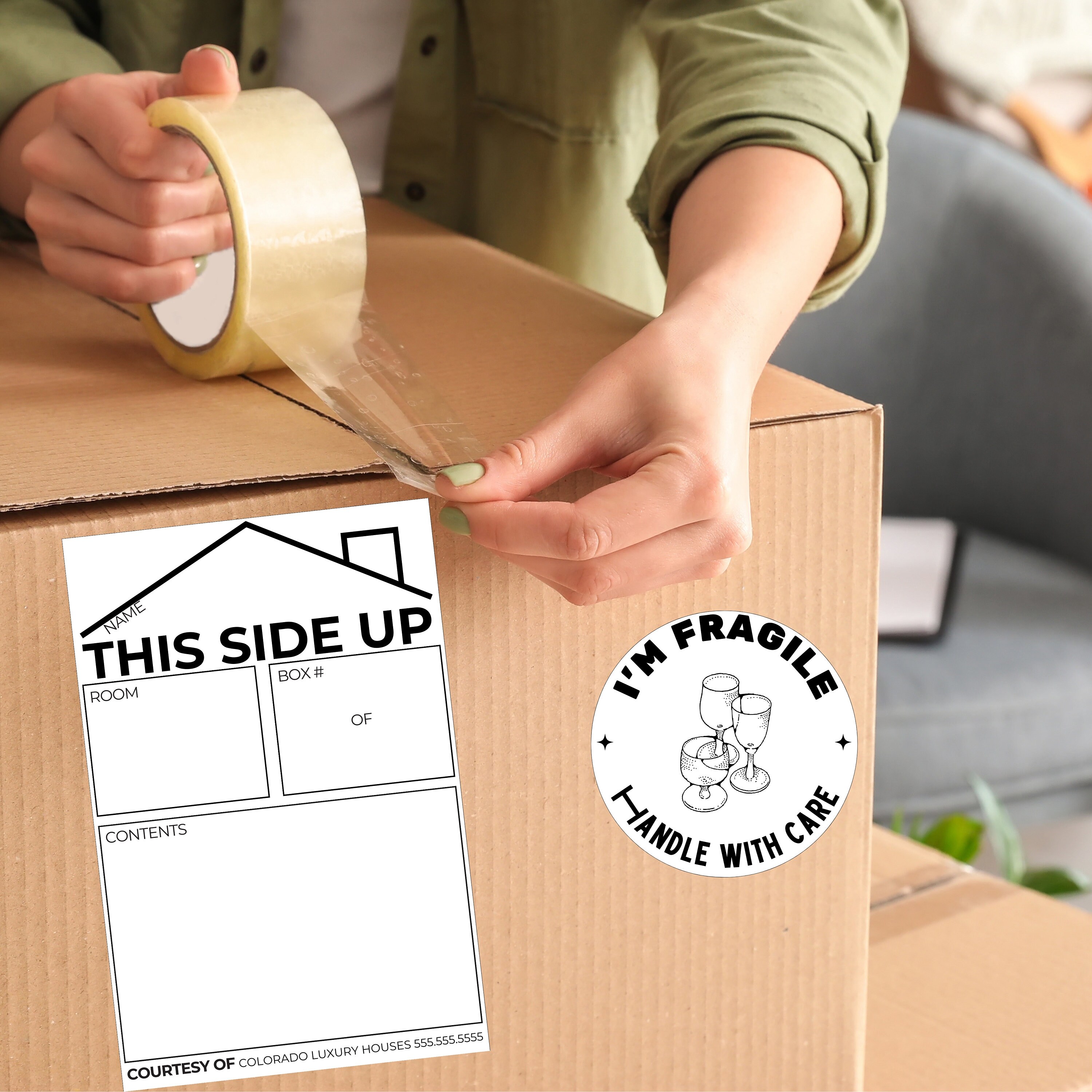 Moving Box Stickers L Moving Labels L Personalized Name Contact Info L ...