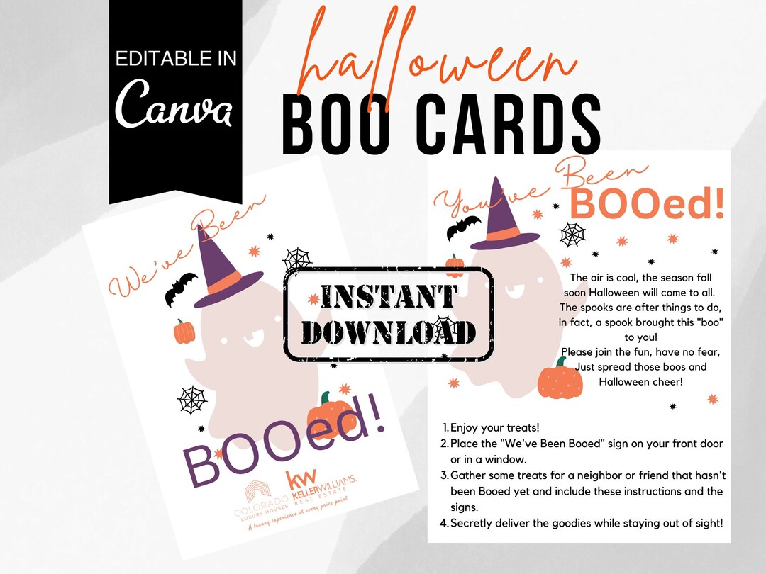 Halloween Boo Card for Teachers, Real Estate Agents, and Referral Based ...