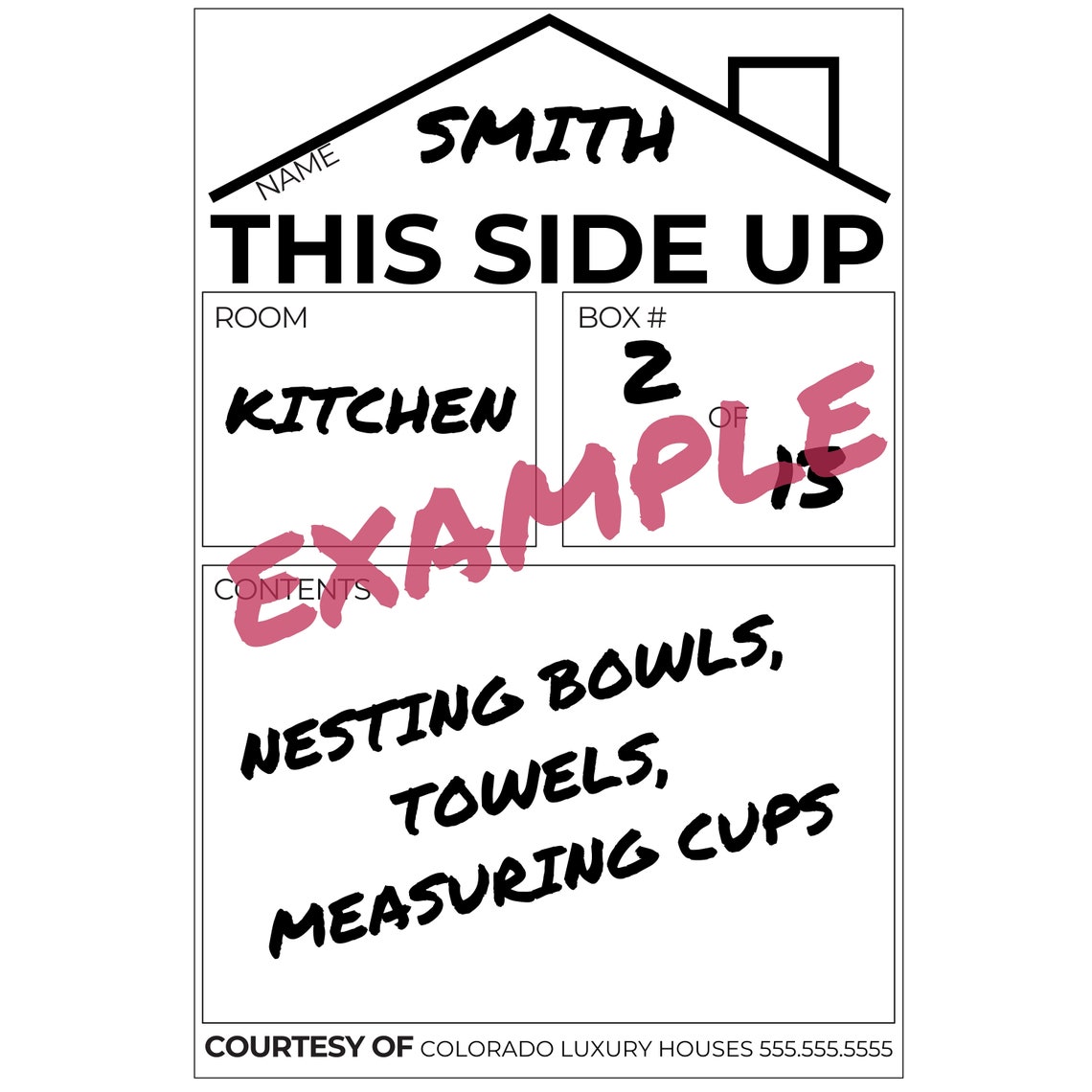 Moving Box Stickers L Moving Labels L Personalized Name Contact Info L ...