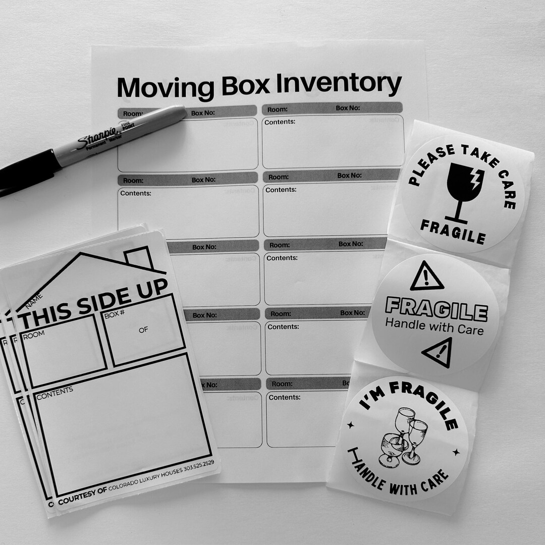 Moving Box Stickers L Moving Labels L Personalized Name Contact Info L ...