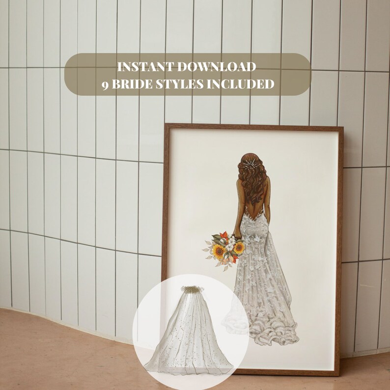 Pin the Veil on the Bride/ Bridal Shower/bachelorette Game (instant ...