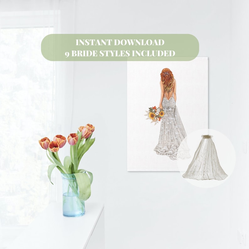 Pin the Veil on the Bride/ Bridal Shower/bachelorette Game (instant ...