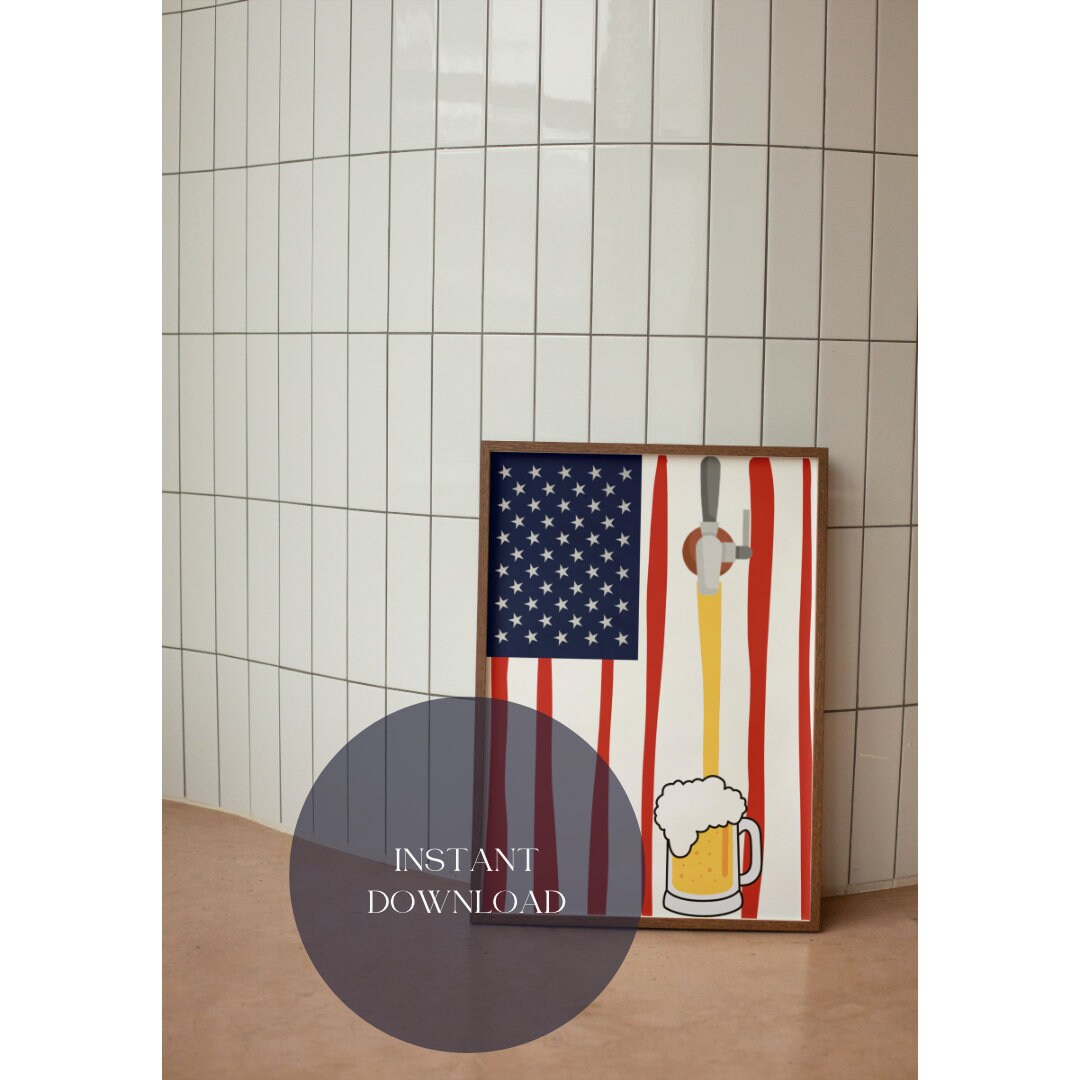 Beer Tap Flag Wall Art - INSTANT DOWNLOAD - Etsy