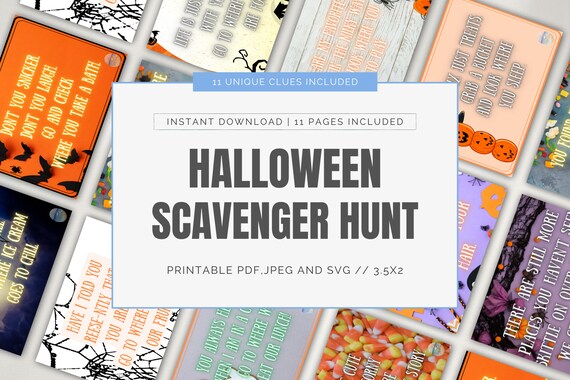 Halloween Scavenger Hunt Cards-instant Digital Download - Etsy