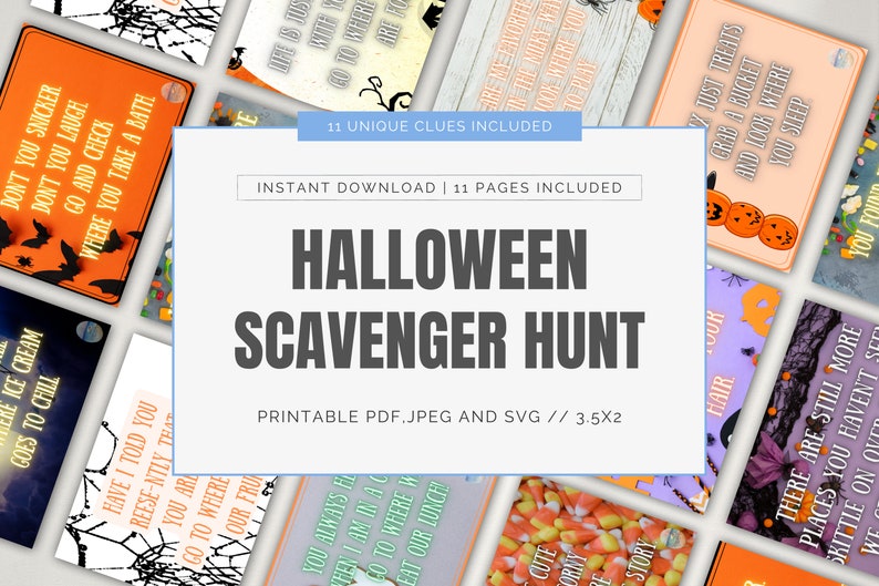 Halloween Scavenger Hunt Cards-instant Digital Download - Etsy