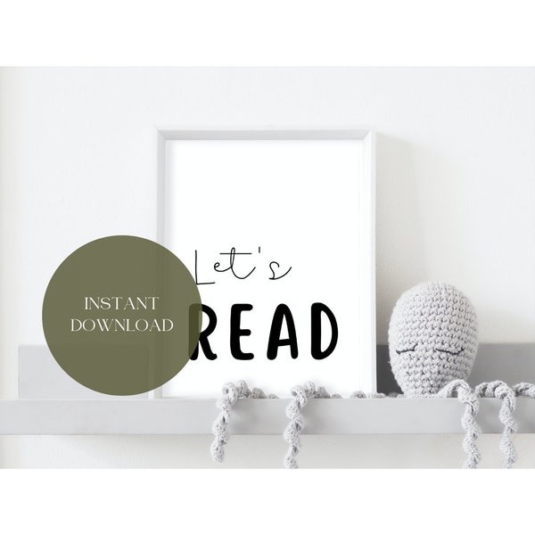 Lets Read Sign - Etsy