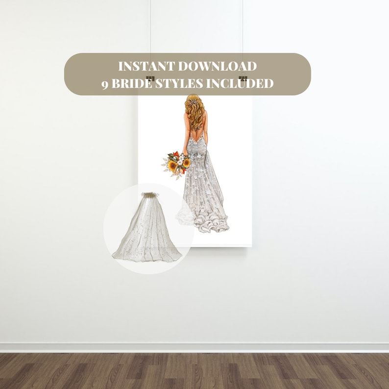 Pin the Veil on the Bride/ Bridal Shower/bachelorette Game (instant ...