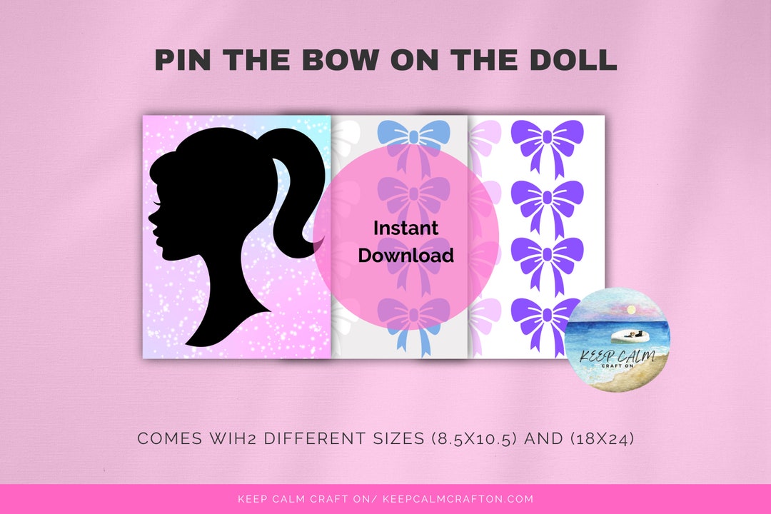 Pin the Bow on the Doll (instant Download) Party Game - Etsy
