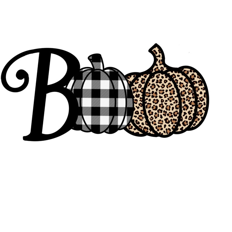 Boo| Leopard Print | Black Buffalo Plaid | Fall Pumpkins - Etsy
