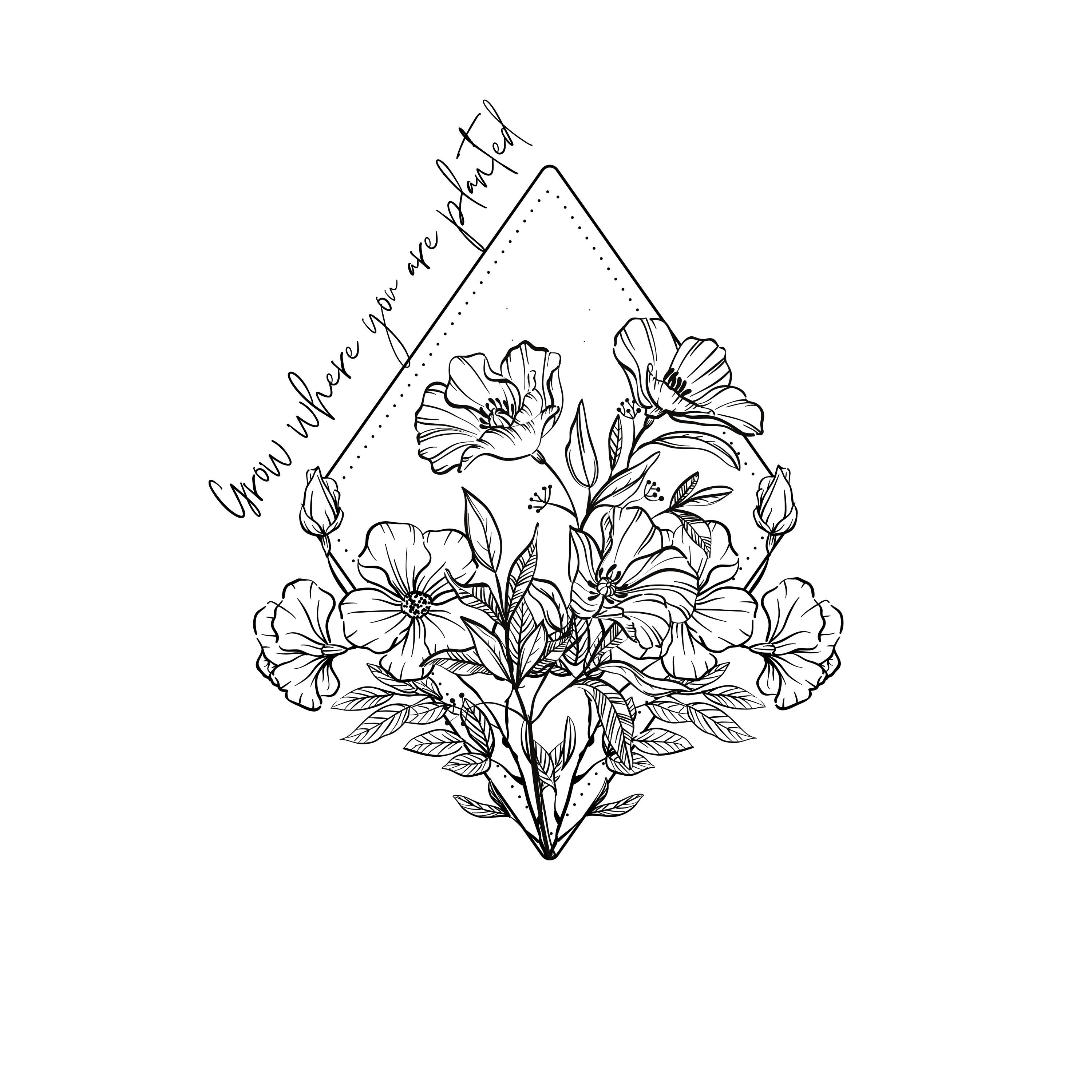 Grow Where You Are Planted | Simple Flower Design | Motivational Quotes ...